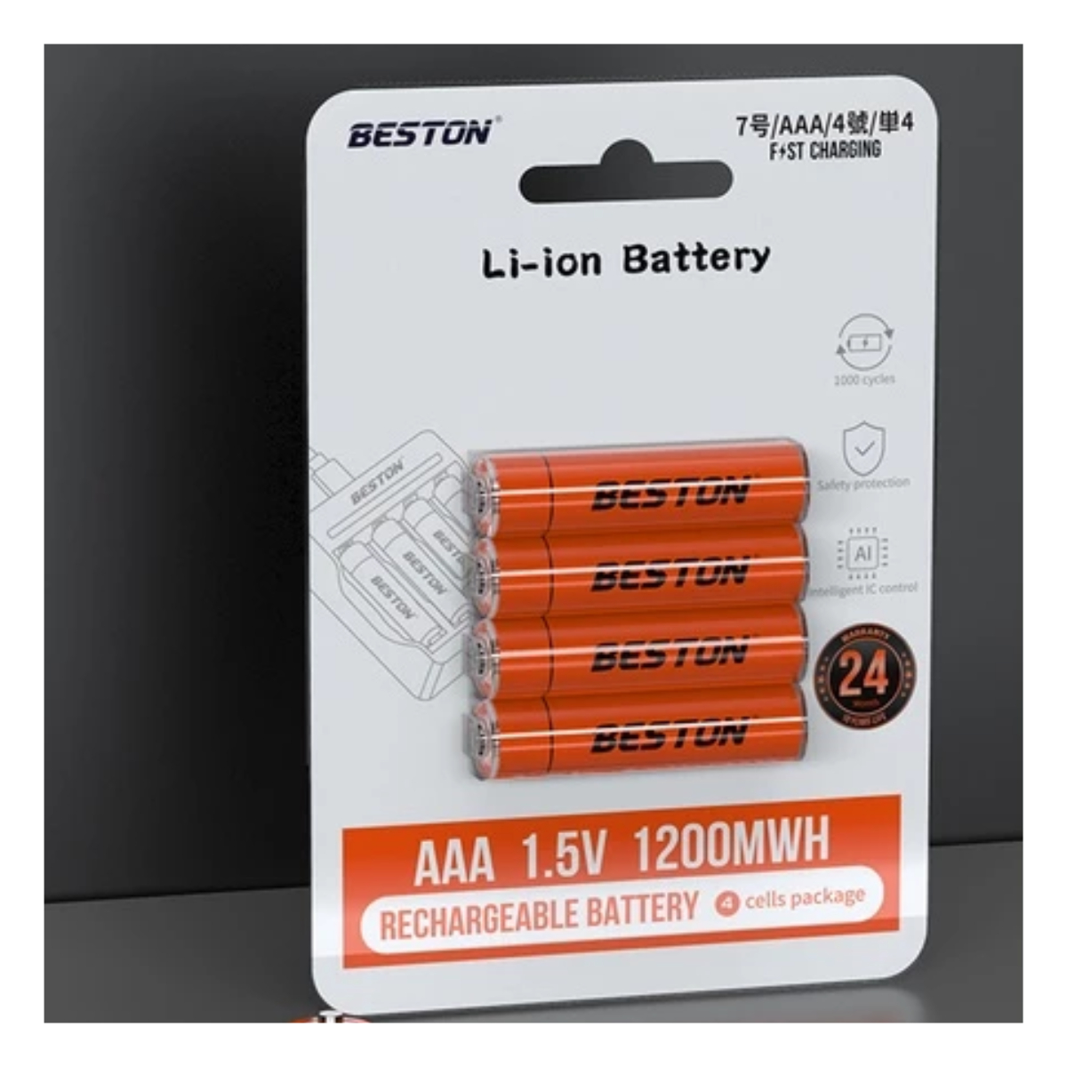 Vỉ 04 Pin Sạc AAA 1.5V Lithium Beston 1200mWh(800mAh) - Beston Việt Nam